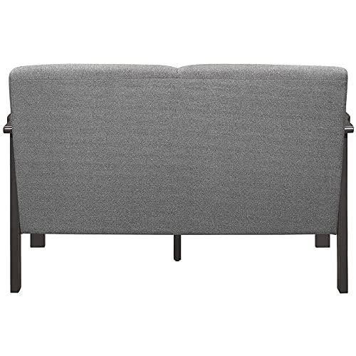 Lexicon Lewiston Fabric Upholstered Loveseat in Gray and Antique Gray