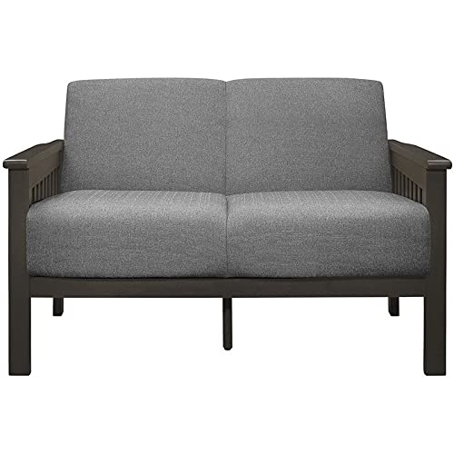 Lexicon Lewiston Fabric Upholstered Loveseat in Gray and Antique Gray