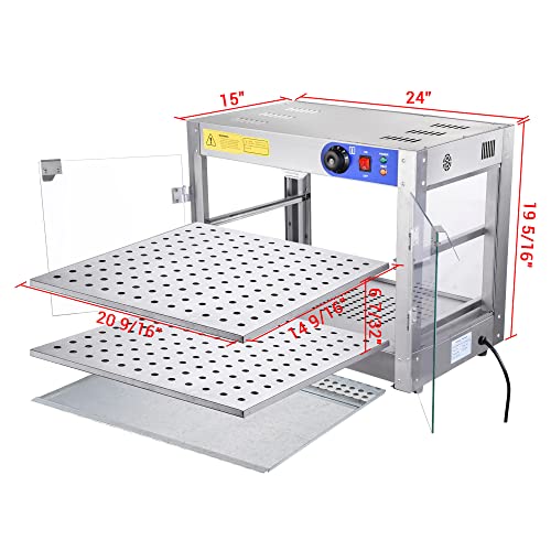 2-Tier 110V Commercial Countertop Food Pizza Warmer 750W 24x14x19 Pastry Display Case (2-Tier)