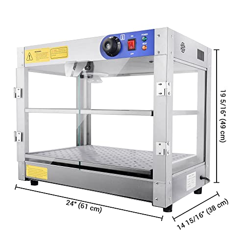 2-Tier 110V Commercial Countertop Food Pizza Warmer 750W 24x14x19 Pastry Display Case (2-Tier)