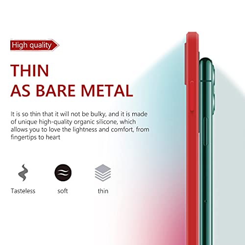 ZYX Red iPhone 11 Case - Shockproof Slim Fit Silicone TPU Soft Rubber Cover Protective red Bumper for iPhone 11 red, Case for Apple iPhone 11 for Boys Girls Woman Man｛6.1inch｝ (Red)