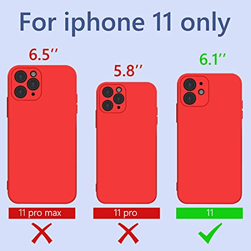 ZYX Red iPhone 11 Case - Shockproof Slim Fit Silicone TPU Soft Rubber Cover Protective red Bumper for iPhone 11 red, Case for Apple iPhone 11 for Boys Girls Woman Man｛6.1inch｝ (Red)