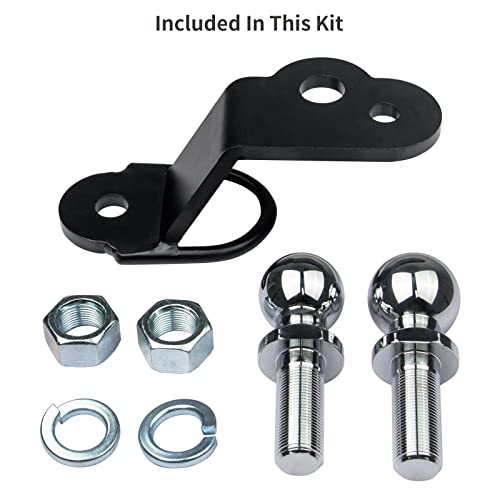 MAHLER GATES ATV/UTV 3-Way Towing Ball Mount Hitch Bolt-on, with 2 Inch Ball and 1-7/8 Inch Ball