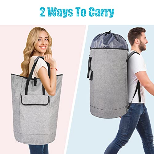 105L Large Laundry Backpack for College Students, College Laundry Bag Backpack with Adjustable Straps for Dorm Apartment and Laundromat, Sturdy Backpack Laundry Bag with Pocket for Travel and Camping