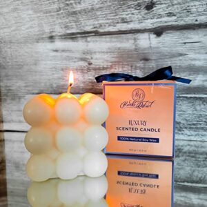 Extra Large Strong Scented Aromatherapy Soy Wax White Vanilla Bubble Candle