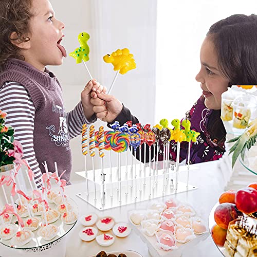 KETAWA Cake pop Stand,21 Hole Clear Acrylic Lollipop Holder, Lollipop Sticks Weddings Baby Showers Birthday Parties Anniversaries Halloween