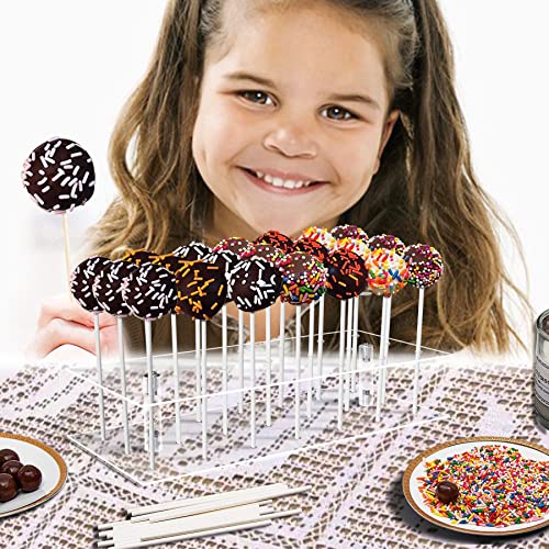 KETAWA Cake pop Stand,21 Hole Clear Acrylic Lollipop Holder, Lollipop Sticks Weddings Baby Showers Birthday Parties Anniversaries Halloween