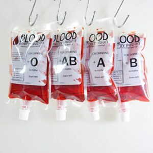 jojofuny 50pcs 250ml Halloween Blood Bag for Drink, Drink Storaging Bag, Drinks Juice Pouch Party Cups Drink Container Zombie Hospital Theme Party Favors