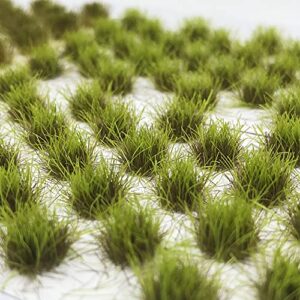 Cayway 128 PCS Static Grass Tuft Model Grass Tufts Terrain Model Kit Resin Static Scenery Model, Fake Moss Grass and Tweezers for Train Landscape Railway Artificial Grass Modeling