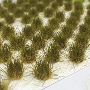 Cayway 128 PCS Static Grass Tuft Model Grass Tufts Terrain Model Kit Resin Static Scenery Model, Fake Moss Grass and Tweezers for Train Landscape Railway Artificial Grass Modeling