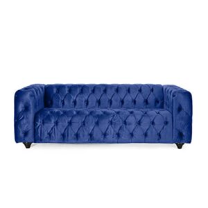 Christopher Knight Home Sagewood Sofas, Navy Blue + Espresso