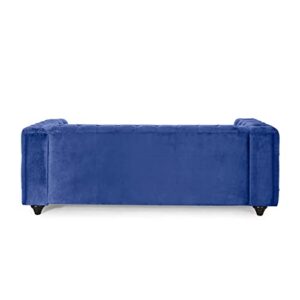 Christopher Knight Home Sagewood Sofas, Navy Blue + Espresso