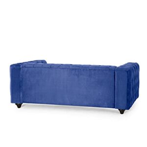 Christopher Knight Home Sagewood Sofas, Navy Blue + Espresso