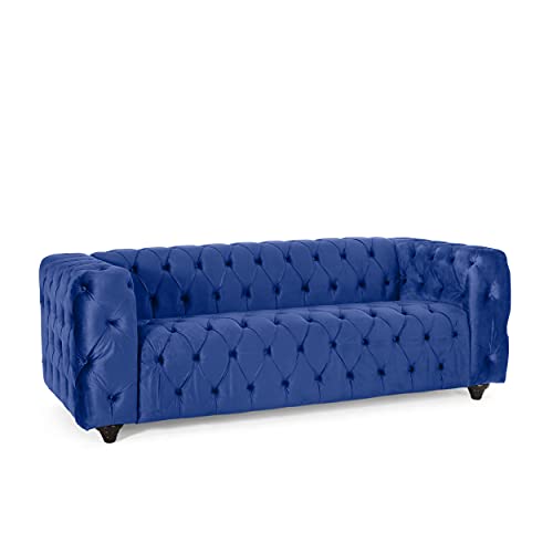 Christopher Knight Home Sagewood Sofas, Navy Blue + Espresso