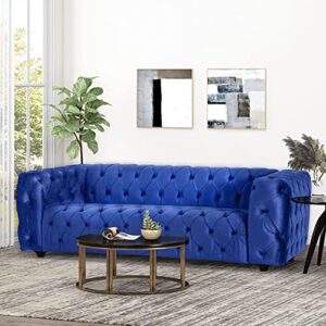 Christopher Knight Home Sagewood Sofas, Navy Blue + Espresso