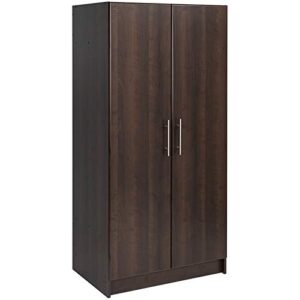 pemberly row contemporary 32" wardrobe armoire in espresso