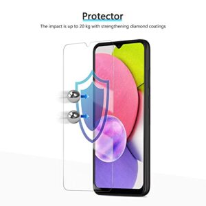 OMOTON [3 Pack] Screen Protector Compatible for Samsung Galaxy A03 / A03s / A03 Core, Bubble free, HD-Clear, Case Friendly, Tempered Glass Film for Galaxy （A03 & A03s & A03 Core）