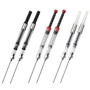 dghaop 6pcs ink syringe filler red+black+silver ink feeder auxiliary ink absorber syringe tool for ink converter