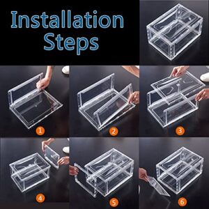 Shoe Boxes Clear Plastic Stackable Shoe Storage Organizers For Man and Women,Detachable and Versatile Space-Saving Closet Organizer Shoe Container for Sneakers High heels 14.96 x 10.24 x 7.87 inches (Transparency, 12 pcs)