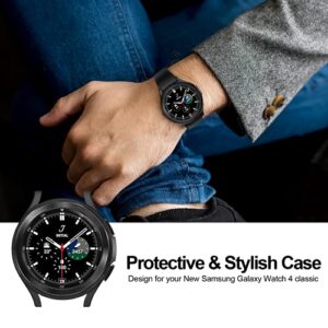 [6+6] Pack for Samsung Galaxy Watch 4 Classic 46mm Case with Screen Protector, Haojavo Soft TPU Cover Protective Bumper Shell + Tempered Glass Screen Protector Film for Galaxy Watch 4 Classic 46mm