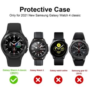 [6+6] Pack for Samsung Galaxy Watch 4 Classic 46mm Case with Screen Protector, Haojavo Soft TPU Cover Protective Bumper Shell + Tempered Glass Screen Protector Film for Galaxy Watch 4 Classic 46mm