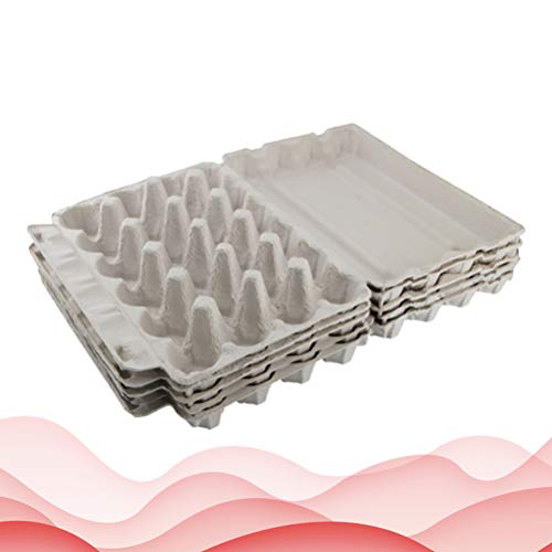 YARDWE Egg Cartons Set| 5 Pcs Cardboard Egg Cartons,- Friendly Recycled Material Biodegradable Reusable Egg Trays with Lids