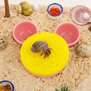 DQITJ 10 Pcs Hermit Crab Sponge, Water Dish Sponge for Pet Hermit Crab Tank Humidity Supplies (Yellow)