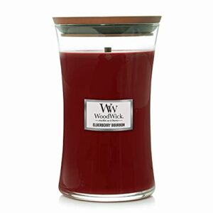 woodwick large hourglass candle, elderberry bourbon, 21.5 oz.