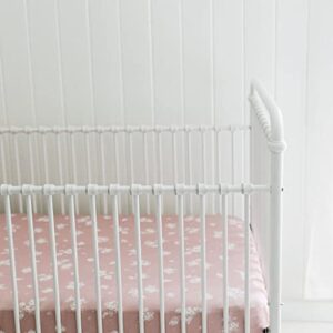 Sorrel + Fern Crib Sheet for Standard Crib Mattress (Antique Rose) - Premium Fitted Sheets - Buttery Soft Cotton Blend