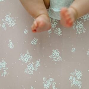 Sorrel + Fern Crib Sheet for Standard Crib Mattress (Antique Rose) - Premium Fitted Sheets - Buttery Soft Cotton Blend