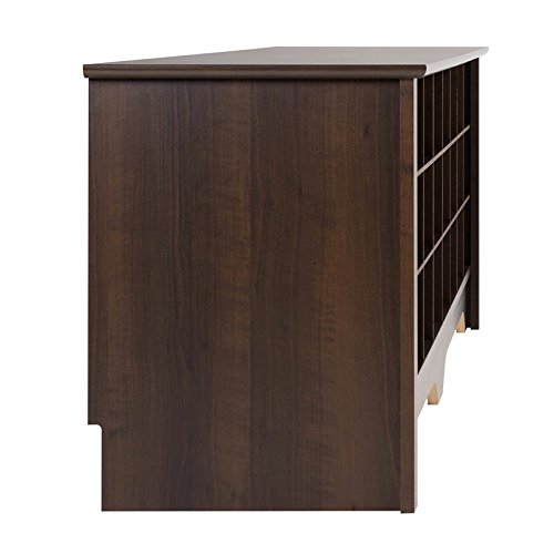 Pemberly Row 60" Contemporary Shoe Cubby Bench in Espresso