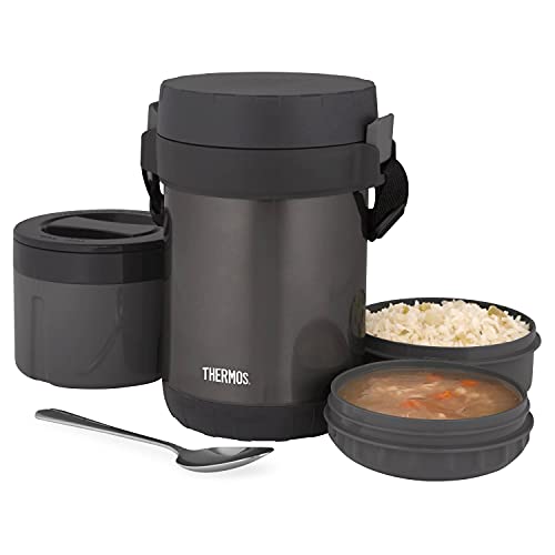 GreenLyfe Thermos JBG1800SM4 All-in-One Vacuum Insulated Stainless Steel Meal Carrier with Spoon, Smoke