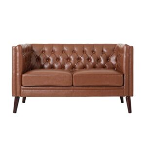 christopher knight home holasek love seats, cognac + brown