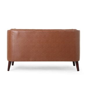 Christopher Knight Home Holasek Love Seats, Cognac + Brown