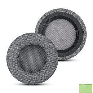 geekria comfort linen replacement ear pads for corsair virtuoso rgb, virtuoso rgb wireless se, virtuoso rgb wireless xt headphones ear cushions, headset earpads, ear cups repair parts (grey)