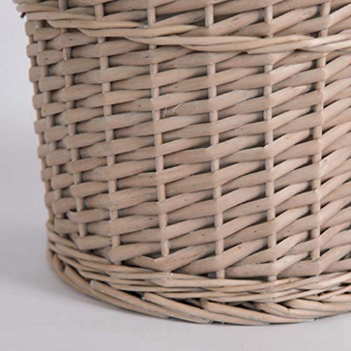 UXZDX Large Wicker Weave Storage Basket with Lid Dirty Clothes Toy Basket Laundry Basket Hand-Knitted Art