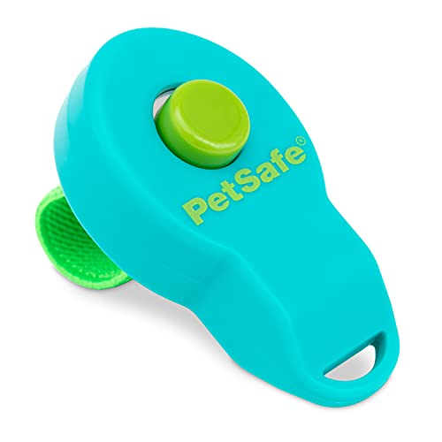 PetSafe Clik-R Dog Training Clicker - Positive Behavior Reinforcer for Pets - All Ages, Puppy and Adult Dogs - Use to Reward and Train - Training Guide Included - Teal