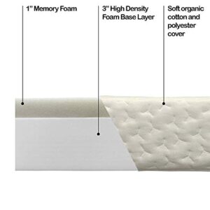 Foamma 4" x 28" x 79" Semi Truck Memory Foam Trucker Mattress, Washable Organic Cotton Cover, Heavy Duty and Durable, Comfortable, Made in USA