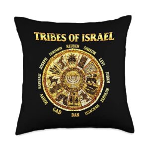 hebrew israelite judah yah co. 12 twelve tribes of israel hebrew israelite judah jerusalem throw pillow, 18x18, multicolor