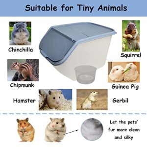 PINVNBY Chinchilla Sand Bath Box Gerbil Bathroom Transparent Totoro Plastic Sand Bath House with Sand Cup Cage Accessories for Guinea Pig Hedgehog Squirrel and Other Small Animals