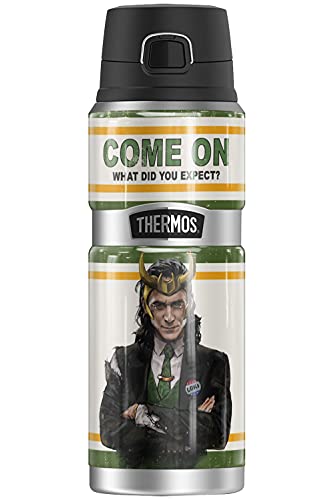 MARVEL - Loki Come On THERMOS STAINLESS KING Stainless Steel Drink Bottle, Vacuum insulated & Double Wall, 24oz