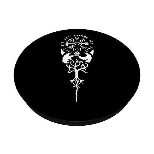 Viking Valhalla Norse Mythology Runes Raven Yggdrasil PopSockets Swappable PopGrip