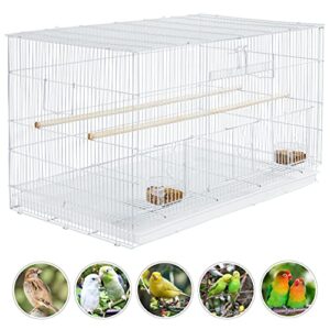 Topeakmart 30-inch Flight Bird Cage for Parrots Finches Budgies Cockatiels Parakeets Lovebirds Canaries with Slide-Out Tray, White