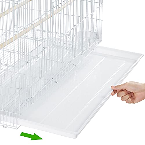 Topeakmart 30-inch Flight Bird Cage for Parrots Finches Budgies Cockatiels Parakeets Lovebirds Canaries with Slide-Out Tray, White