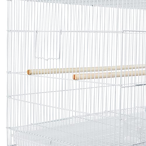 Topeakmart 30-inch Flight Bird Cage for Parrots Finches Budgies Cockatiels Parakeets Lovebirds Canaries with Slide-Out Tray, White