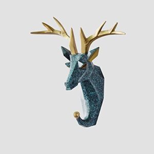 kopiqin crafts home wall decoration elegant single deer head wall hook resin cartoon hook jewelry key scarf bag hanger robes coat rack for living room bedroom