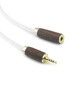 newfantasia 2.5mm balanced male to 4.4mm balanced female portable headphone adapter jack convert cable 8 cores 6n occ copper single crystal silver plated wire walnut wood shell