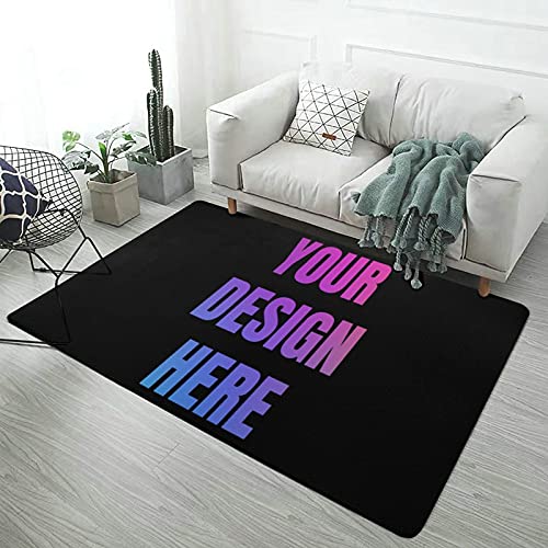 AmaUncle Custom Rug Personalized Add Logo Image Rugs and Mats Pictures for Home Derative Customized Area Rug Bedroom Carpet Print Black, 60 X 40 inch