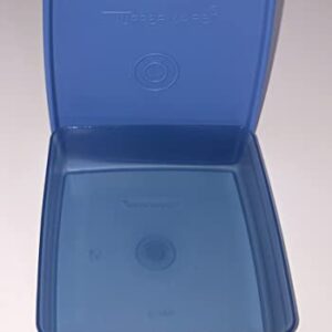 Tupperware Square Away Sandwich Keeper Teal Blue Seal