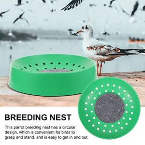 NUOBESTY 4pcs Plastic Bird Nests Dehumidification Bird Egg Basin Pigeon Nesting Bowls Breeding Hatching Box for Pigeons Doves Quails Small Birds Pet Cage Accessory Green